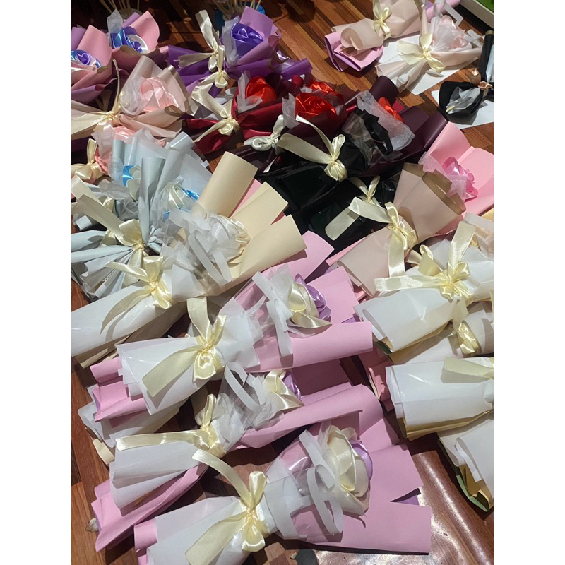 20pcs single stem satin flower bouquet by Minutes Crafts | Shopee ...