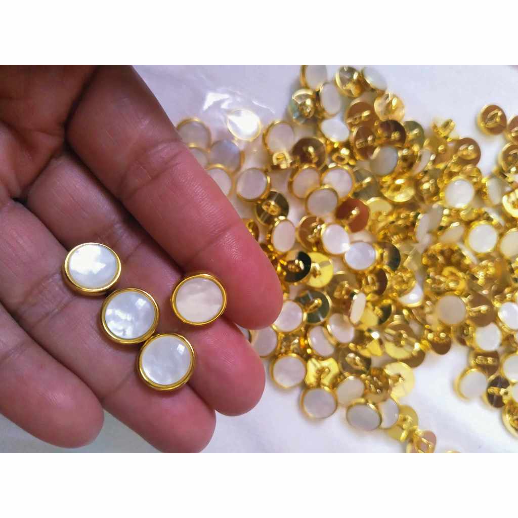 Fancy shank buttons for polo barong blouse dep.ed uniform gold white ...