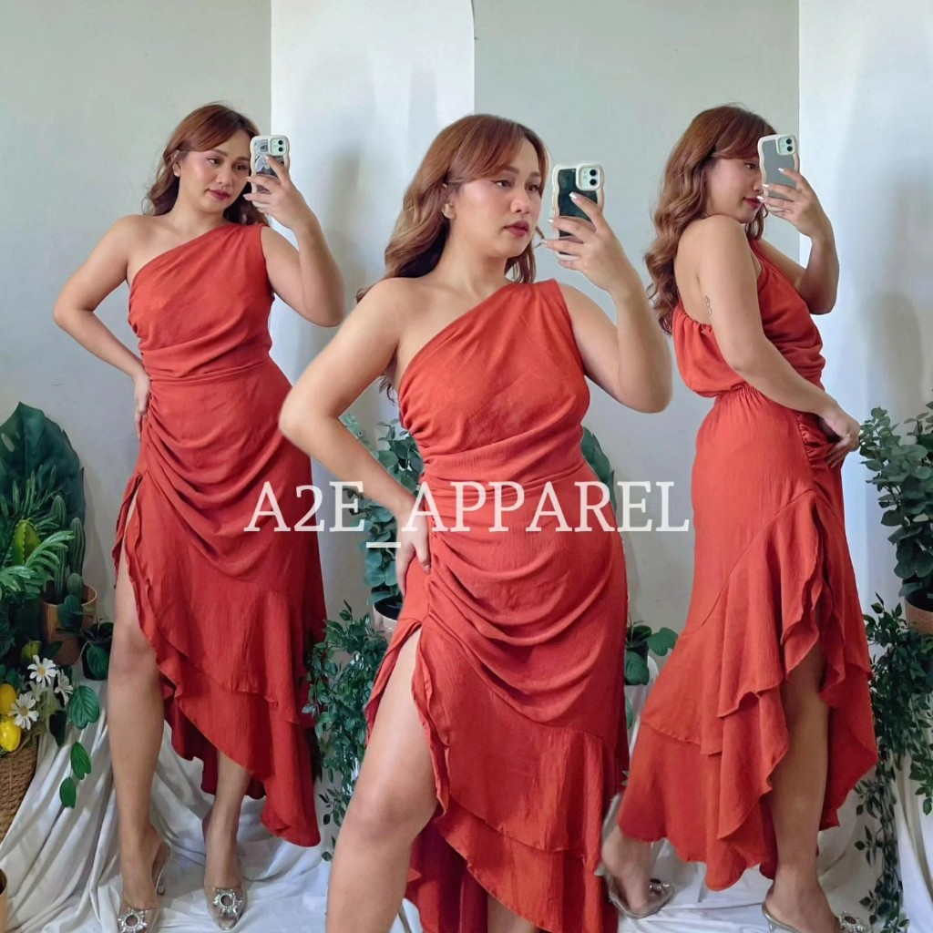 A2E | Fida Dress | Assymetrical One Side Ruffles Layered Cut Out Sexy ...