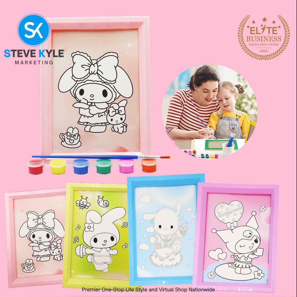 DIY Water Color Picture for Kid Children Cartoon Painting w/ Draw Brush ...