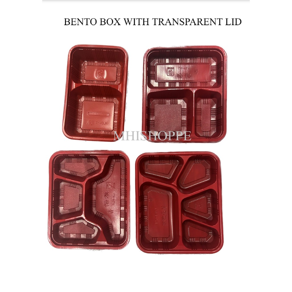 PLASTIC BENTO BOX TRAY WITH LID (10/20/50PCS.) | Shopee Philippines