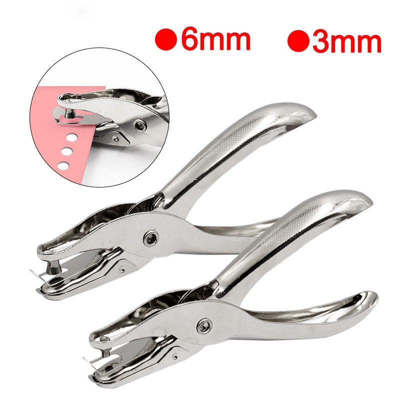 Single Hole Puncher 3MM / 6MM Stainless Steel Puncher Hand Paper Punch ...