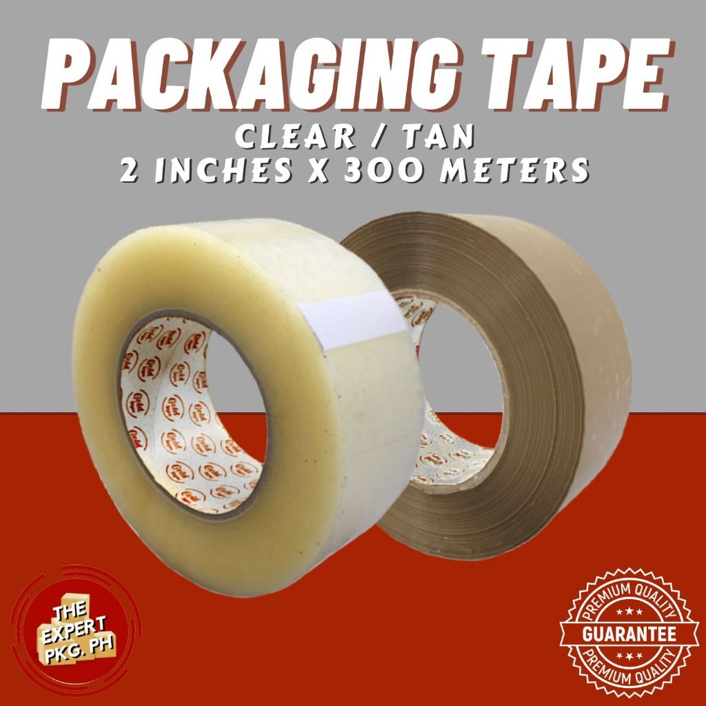 Packaging Tape 300 meters (L) Clear | Tan 2 inches (W) GoldTape ...