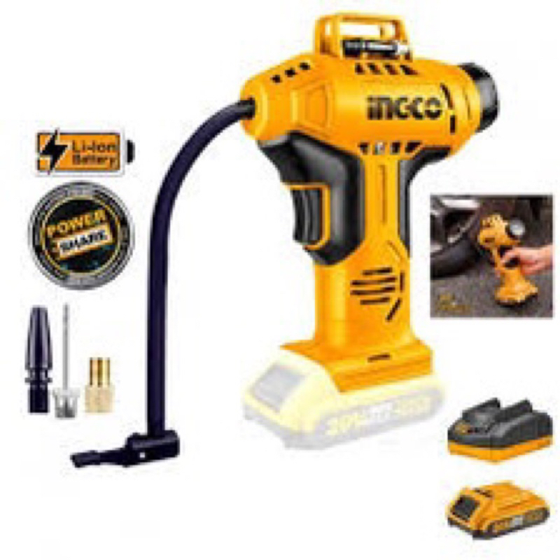 Ingco Lithium -Ion Auto Air Compressor 20v - CACLI2001 | Shopee Philippines