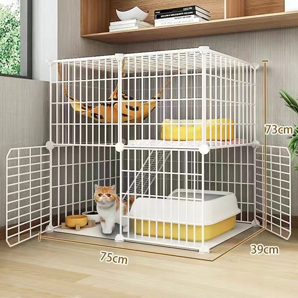 Cat Cage 2/3 Layers Large Space Pet Cage Foldable Sturdy Pet Furniture ...