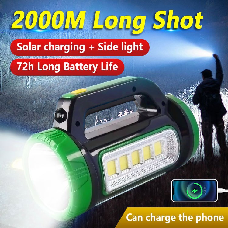 Solar LED Super Bright Flashlight Rechargeabl Waterproof Heavy Duty ...