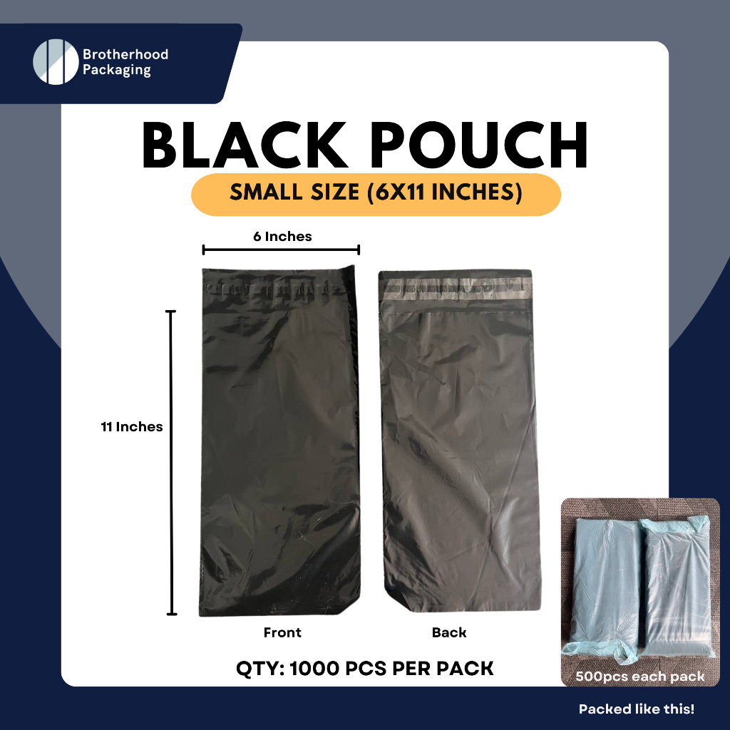 Black Pouch Small 500 and 1000pcs (6x11in) | Shopee Philippines