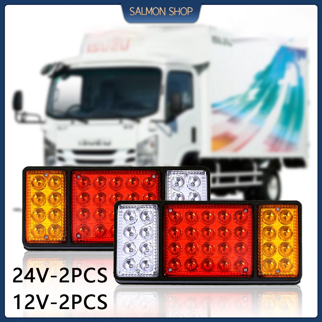 2pcs 12V 24V Car Truck Lorry Brake Light 36 LED Tail Light Rear Lamps ...