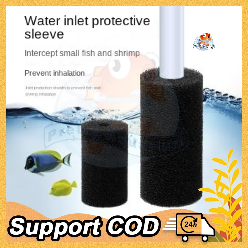 Aquarium Sponge Filter Protector Cover For Fish Tank Inlet Pond Black ...