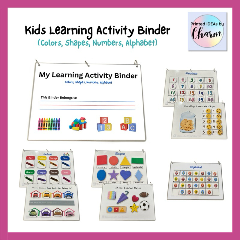 Kids Learning Activity Binder A4 Size Laminated - Colors, Shapes ...