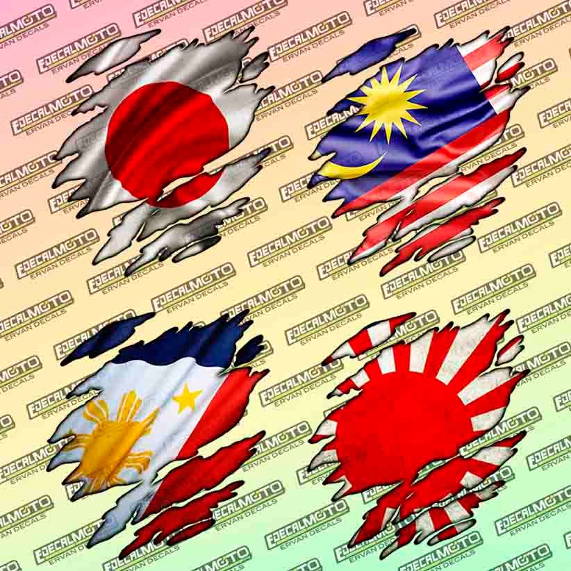SCRATCH STICKER DESIGN NATION FLAG FANCY EDECALMOTOSHOP | Shopee ...