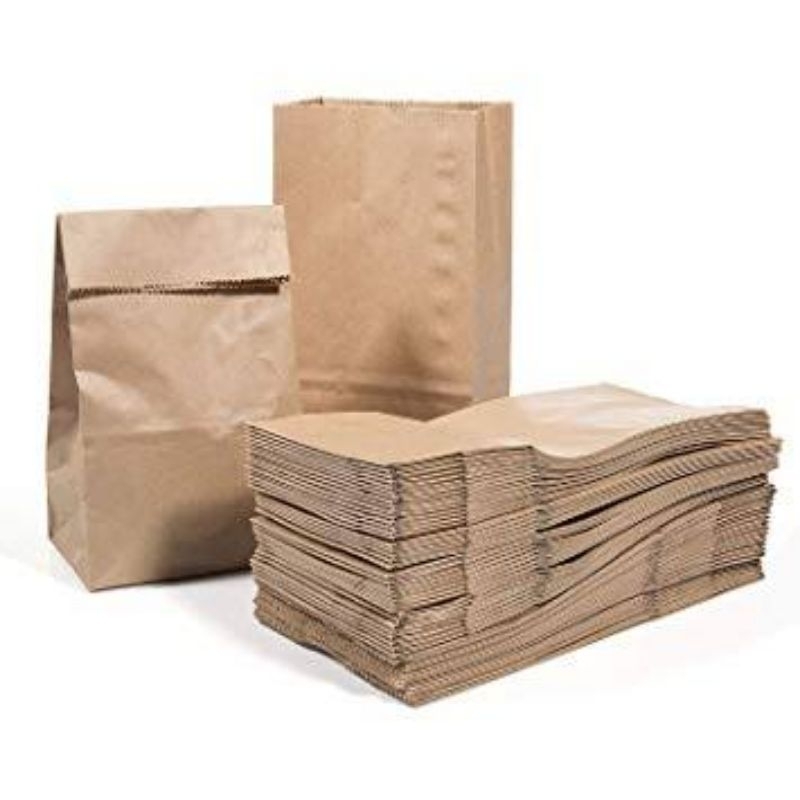 (100 pcs) Supot Brown paperbag , take out bag , grocery bag | Shopee ...