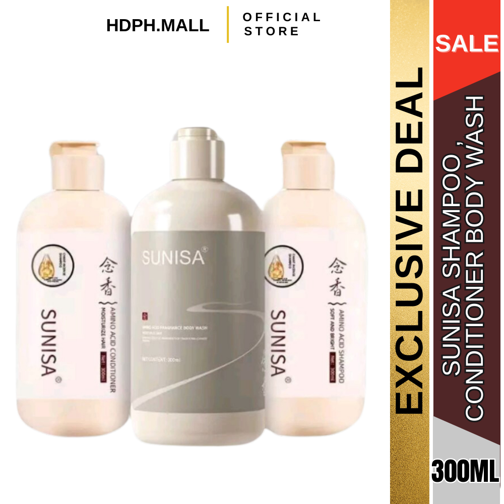 Sunisa Sakura Japan Natural Shampoo, Conditioner, and Body Wash Hair and Body Care Treatment ...