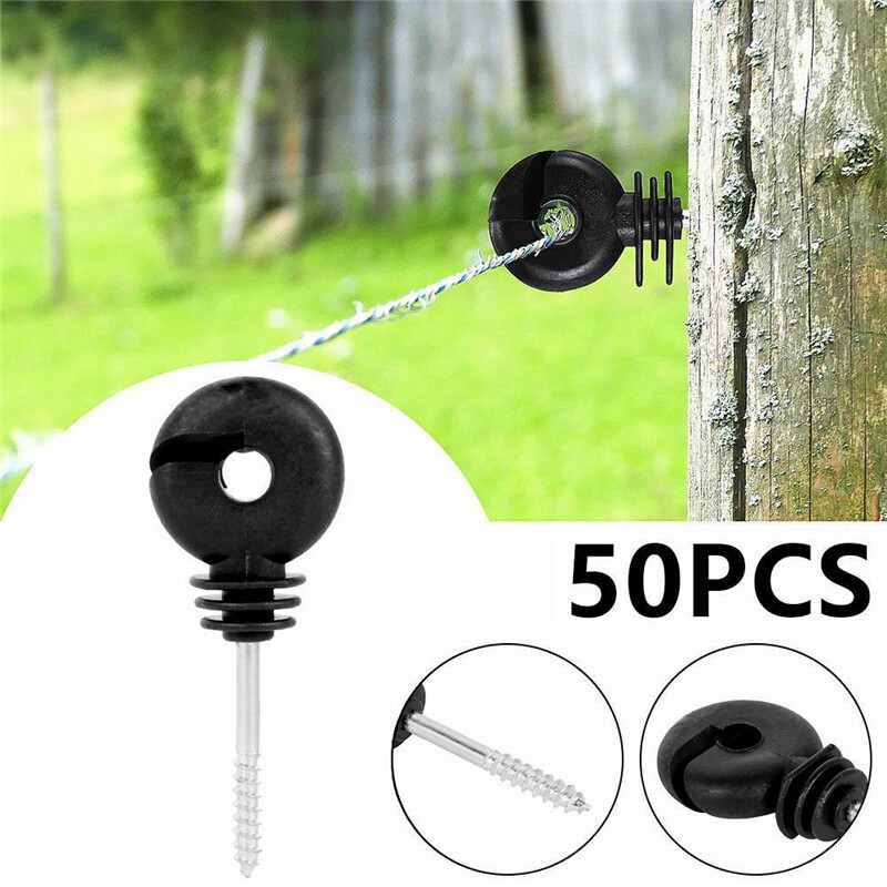 50Pcs/Set Electric Fence Offset Ring Insulator Fencing Screw In Posts ...