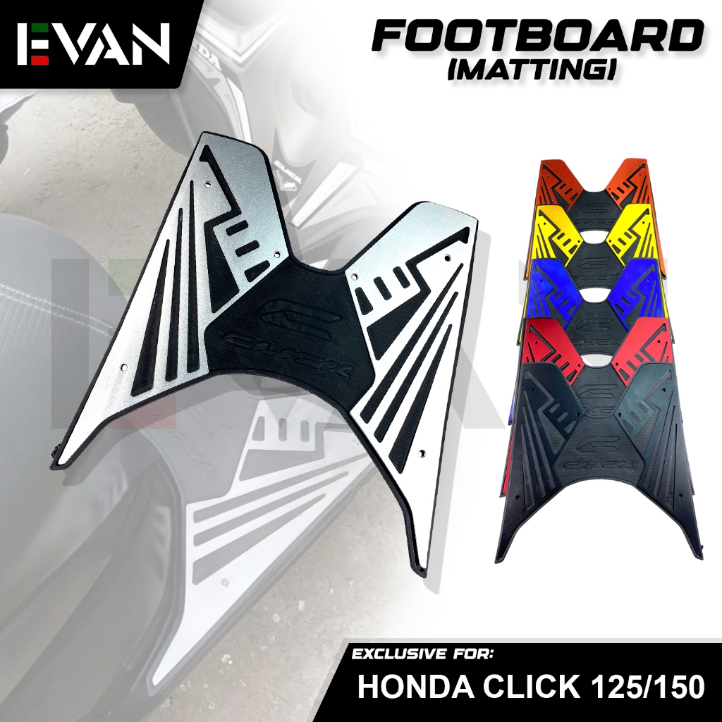 EVAN.PH Honda Click150i Footboard Alloy Matting With Bolts For Click v1 ...