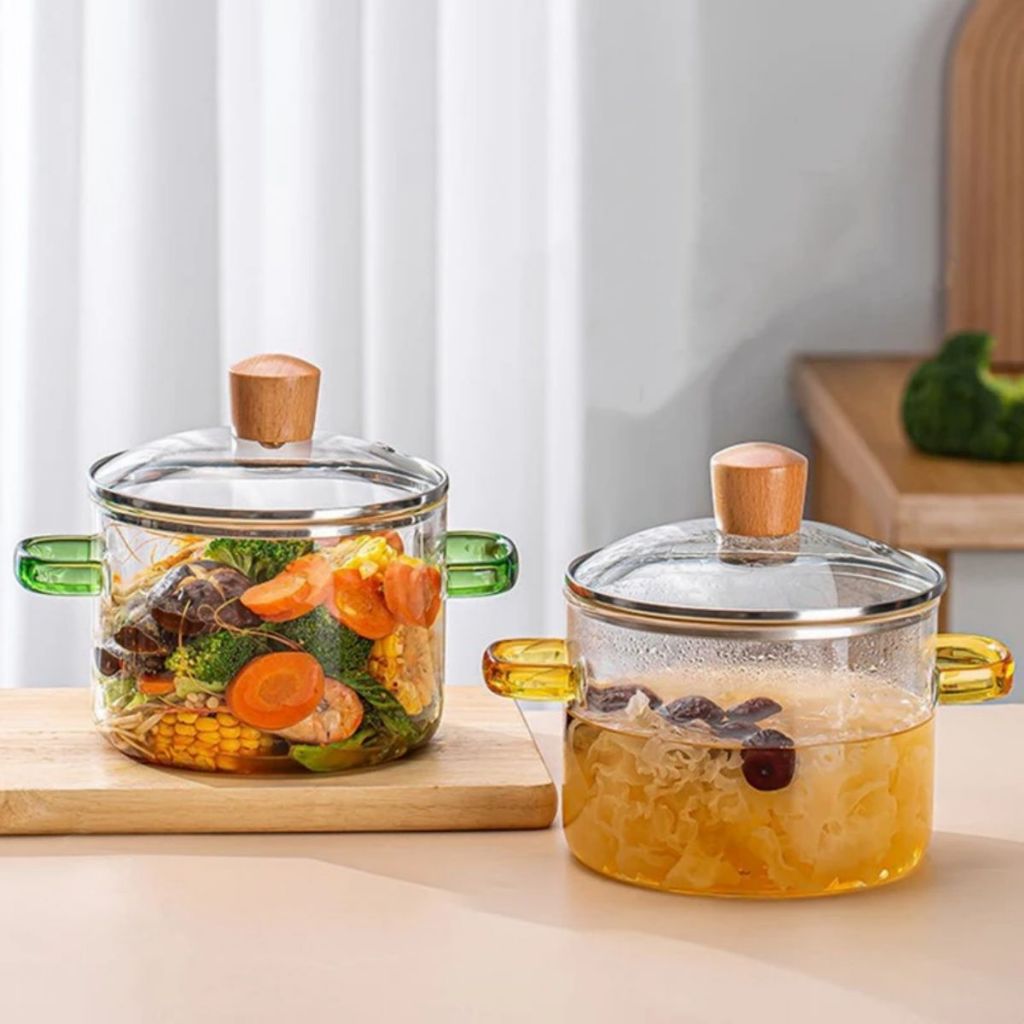 Clear Glass Cooking Pot with lid Clear Pots for Cooking,Saucepan Glass ...