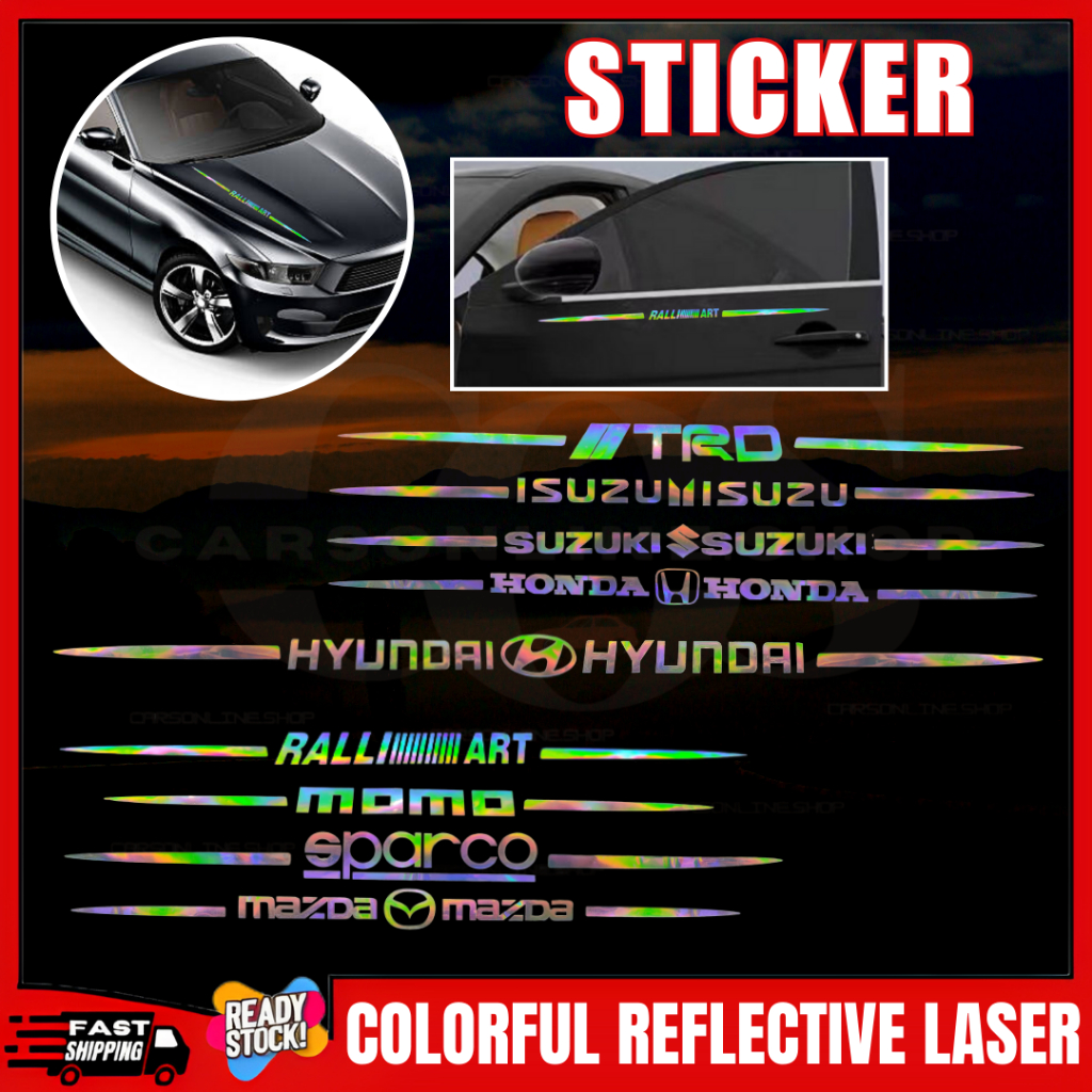 COS Automotive Colorful Decoration Reflective/Laser Brand Logo Sticker ...