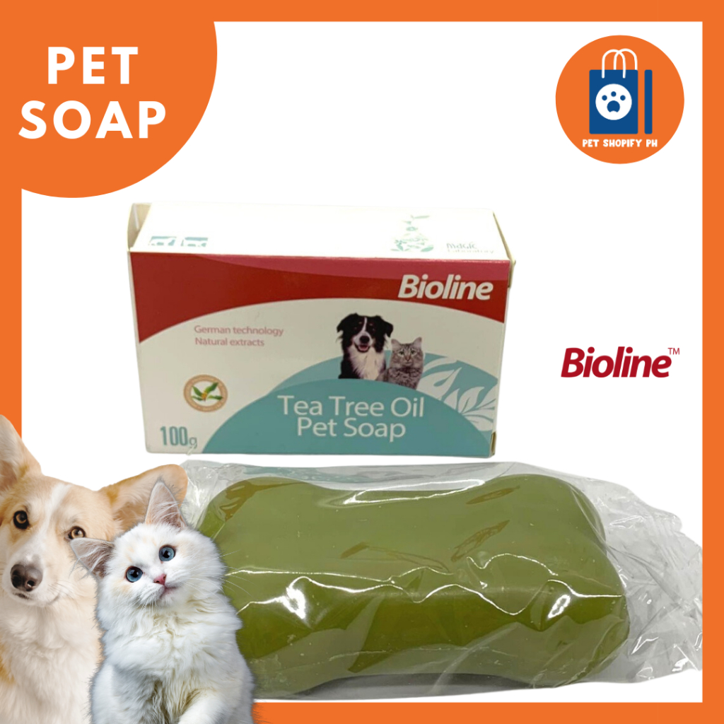 BIOLINE TEA TREE OIL PET SOAP (Applicable for DOGS and CATS) | Shopee ...