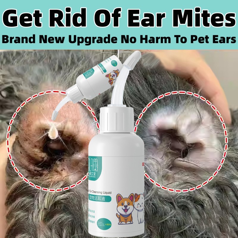 Dog Ear Drop For Infection Cat Mites Odor Removal Treatment Cleaner The ...