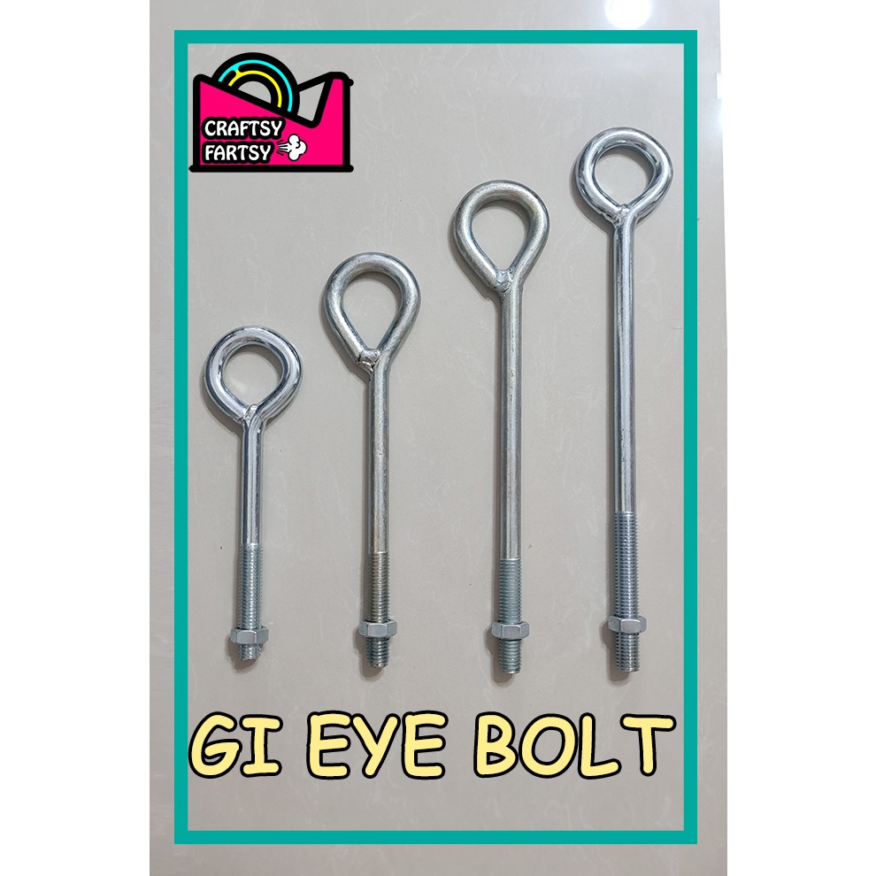 (PER PIECE) GI Eye Bolt With Nut 5/8" 6, 8, 10, 12" for Meralco Pole ...