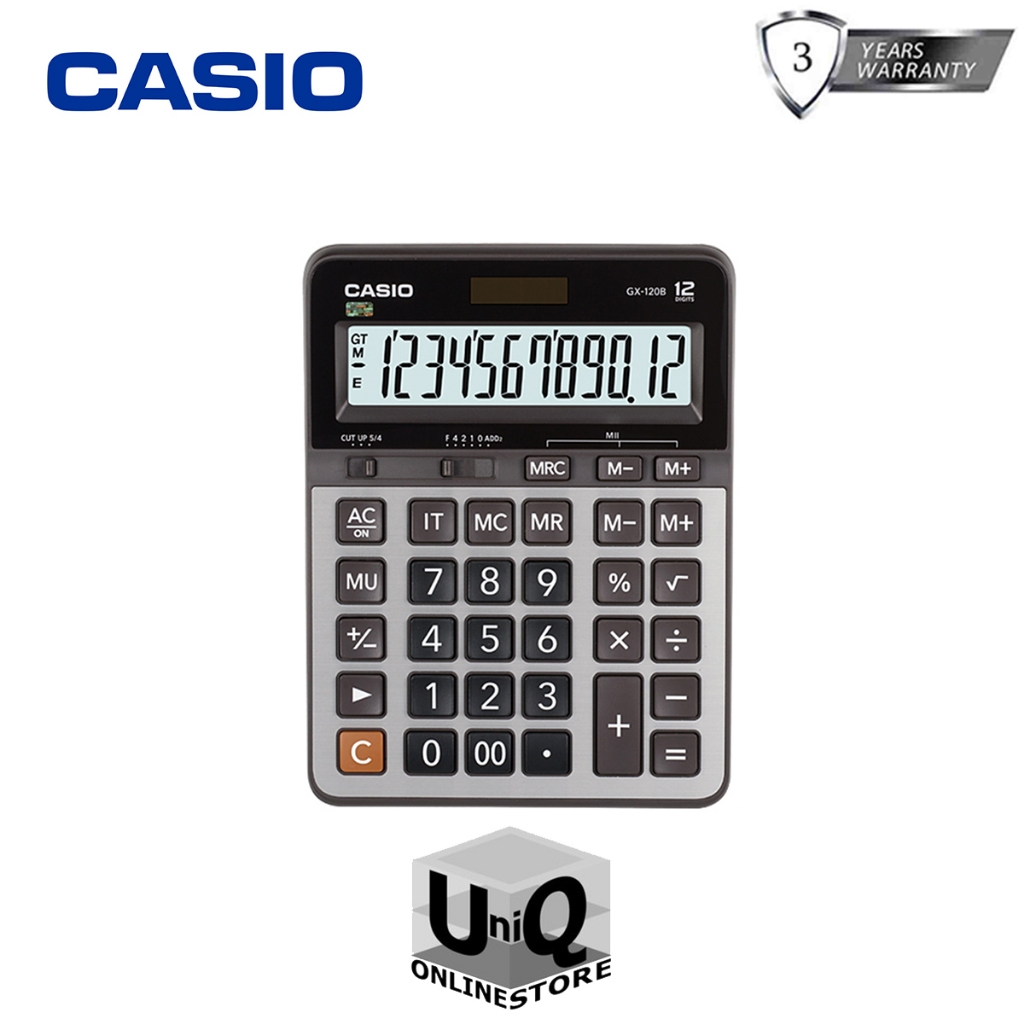 Casio Gx-120B Practical Calculator, Desktop Type, 12 Digits / Extra ...