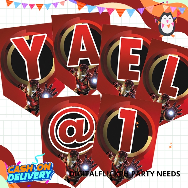 IRON-MAN PERSONALIZE BIRTHDAY BANNERS , Party, Name Banner, Happy ...
