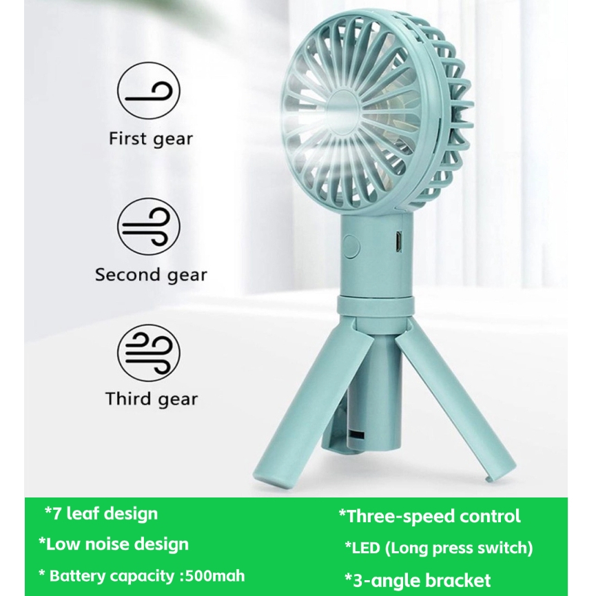 Portable Fan Mini Rechargeable Battery 3 Speeds Strong Wind Hand ...