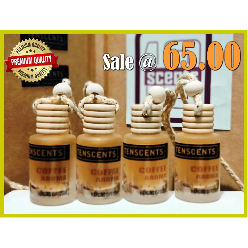 COFFEE AROMA HANGING DIFFUSER CAR AIR FRESHENER by Tenscents (10ML ...