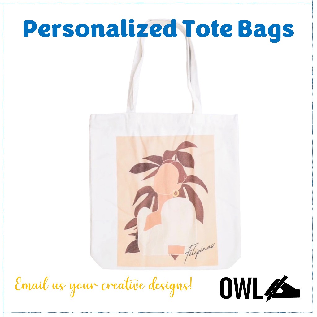 Personalized Canvas Tote Bag with Zipper - Customized | Shopee Philippines