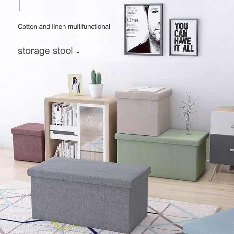 Fabric storage stool, storage stool, sofa stool, rectangular bedside ...