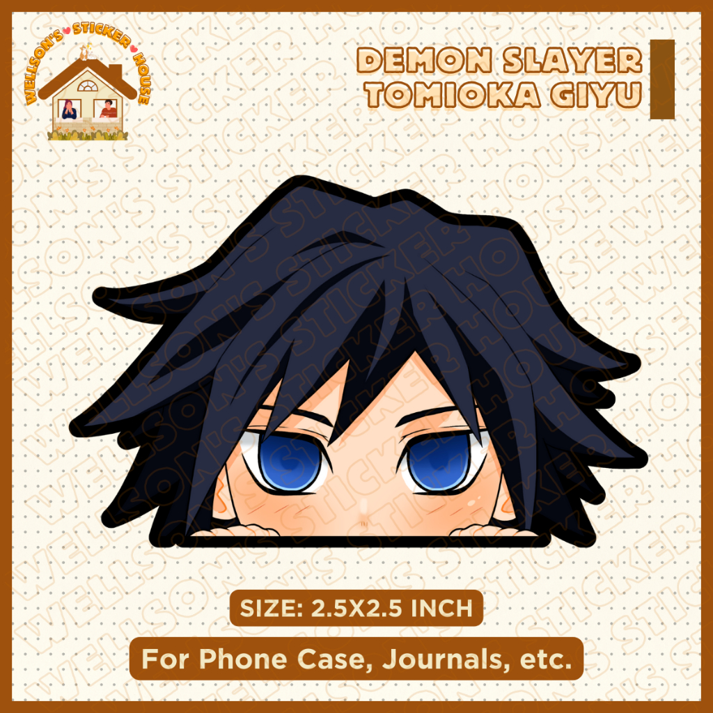 Anime Demon Slayer Tomioka Giyu Vinyl Waterproof Matte Peeker Sticker ...