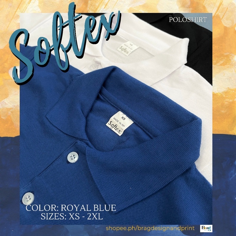 SOFTEX ROYAL BLUE | Plain HONEYCOMB POLOSHIRT | Shopee Philippines