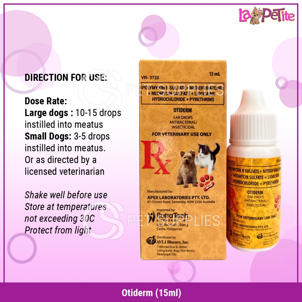 LKJ-Otiderm Ear Drops Antibacterial and Insecticidal For Dogs and Cats ...