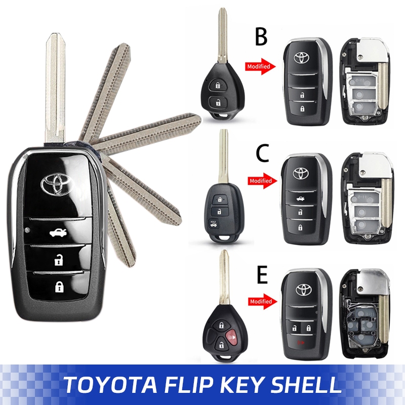Toyota Flip Key Cover Remote Shell Replacement Case for Vios Wigo ...