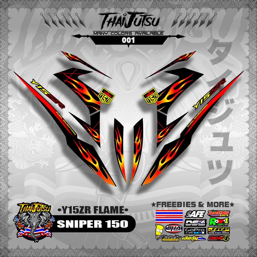 SNIPER 150 DECALS ( Y15ZR FLAME )【ThaijutsuStickers】 | Shopee Philippines