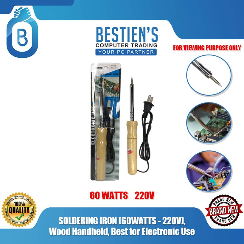 SOLDERING IRON (60WATTS - 220V), Wood Handheld, Best for Electronic Use ...