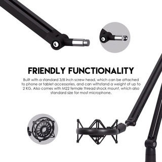 FANTECH AC902s Microphone Boom Arm Clamp Desk Mount Compatible with ...
