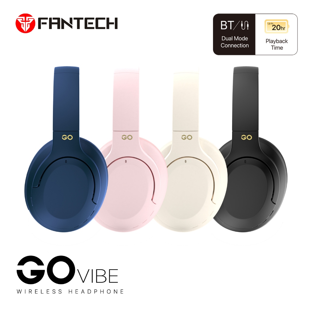 Fantech WH05 Go Vibe Wireless Headphones with Long Lasting Battery Life ...