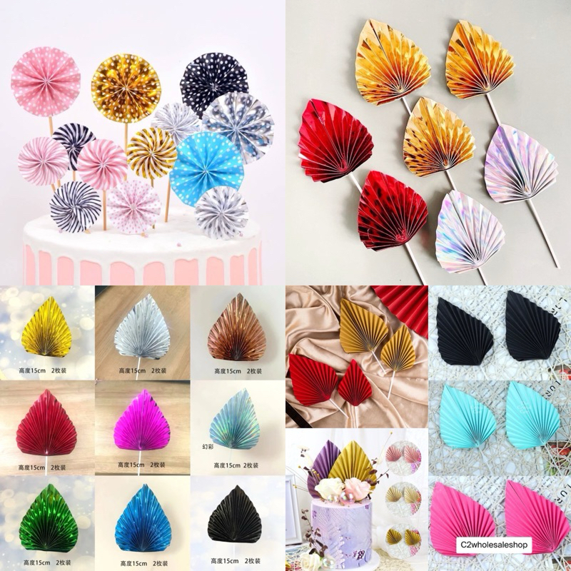 Fan cake topper pin wheel topper swirl fan gold pink purple blue red ...