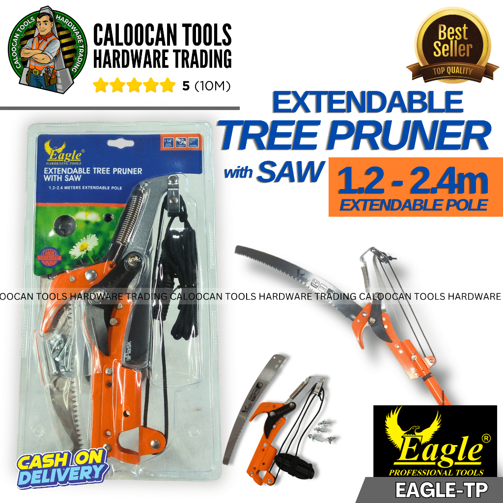 EAGLE Professional Tools Tree Pruner with Saw and Extendable Pole ...