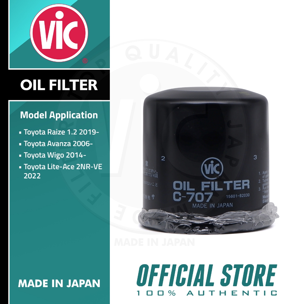 VIC Oil Filter C-707 for Toyota Raize 1.2 2019, Lite-Ace 2NR-VE 2022 ...
