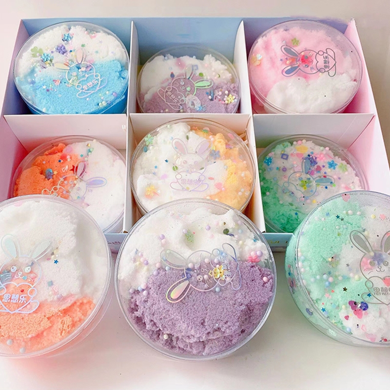 1pcs Slime Clay Rainbow Crystal Mud Slime Kit Cute Rainbow Cloud Mud ...