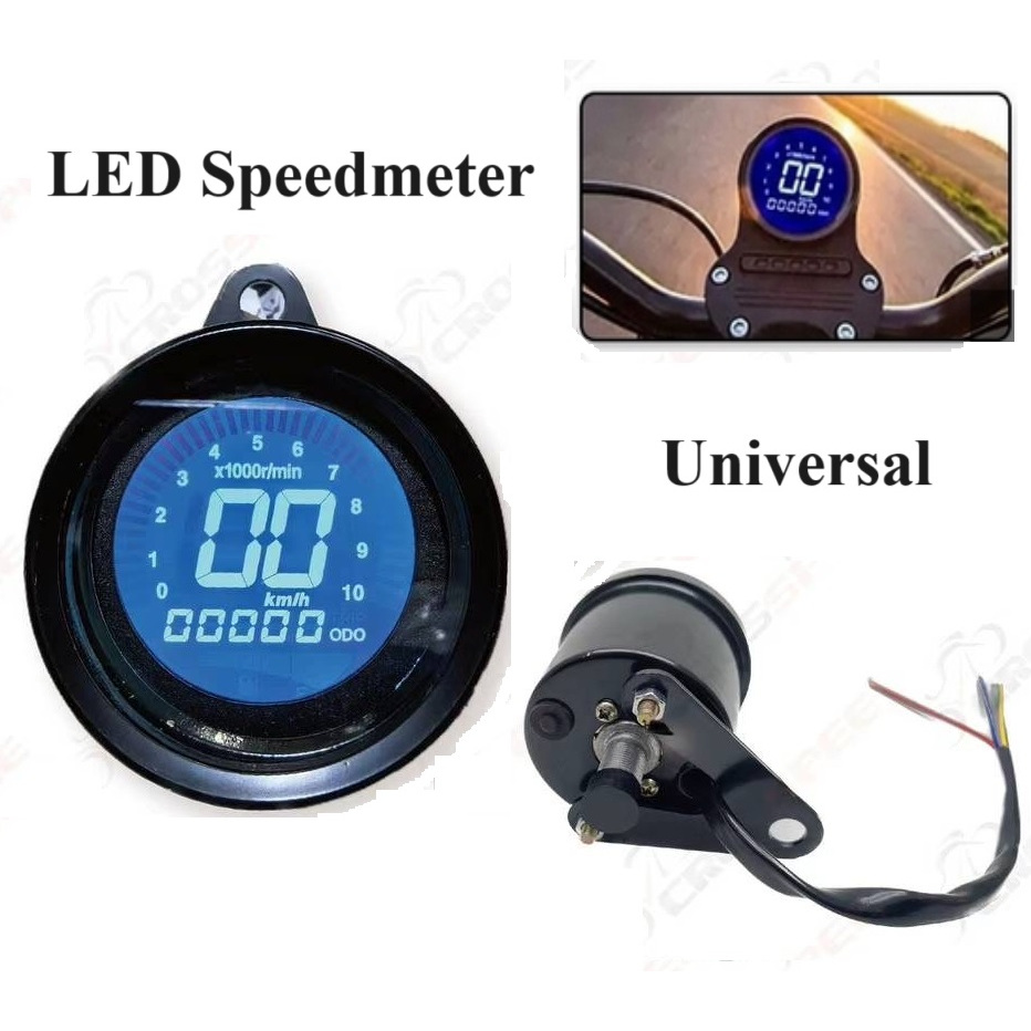 Motorcycle LED Speedometer W/Light - Circle (Universal) | Shopee ...