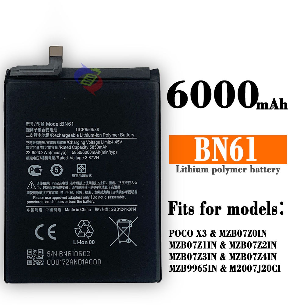 Xiaomi Poco X3 Battery BN61 Battery | Shopee Philippines