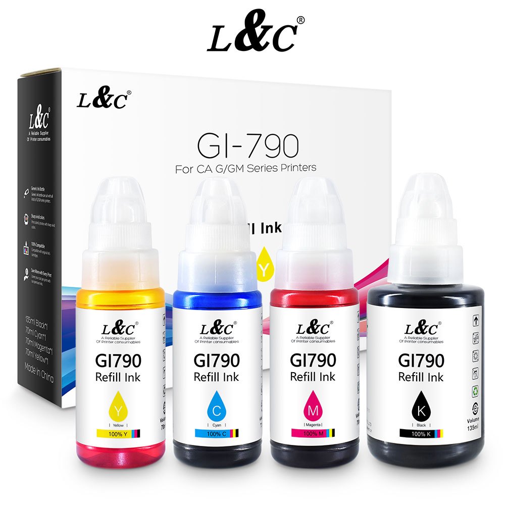 L&C Ink Refill ink for 790 890 Ink Dye Ink For Canon Printer G1010 ...