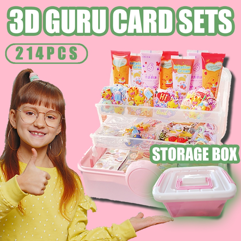 Kids Cream Glue Guka Card Sets With Storage Box DIY Materials Bag Guka ...