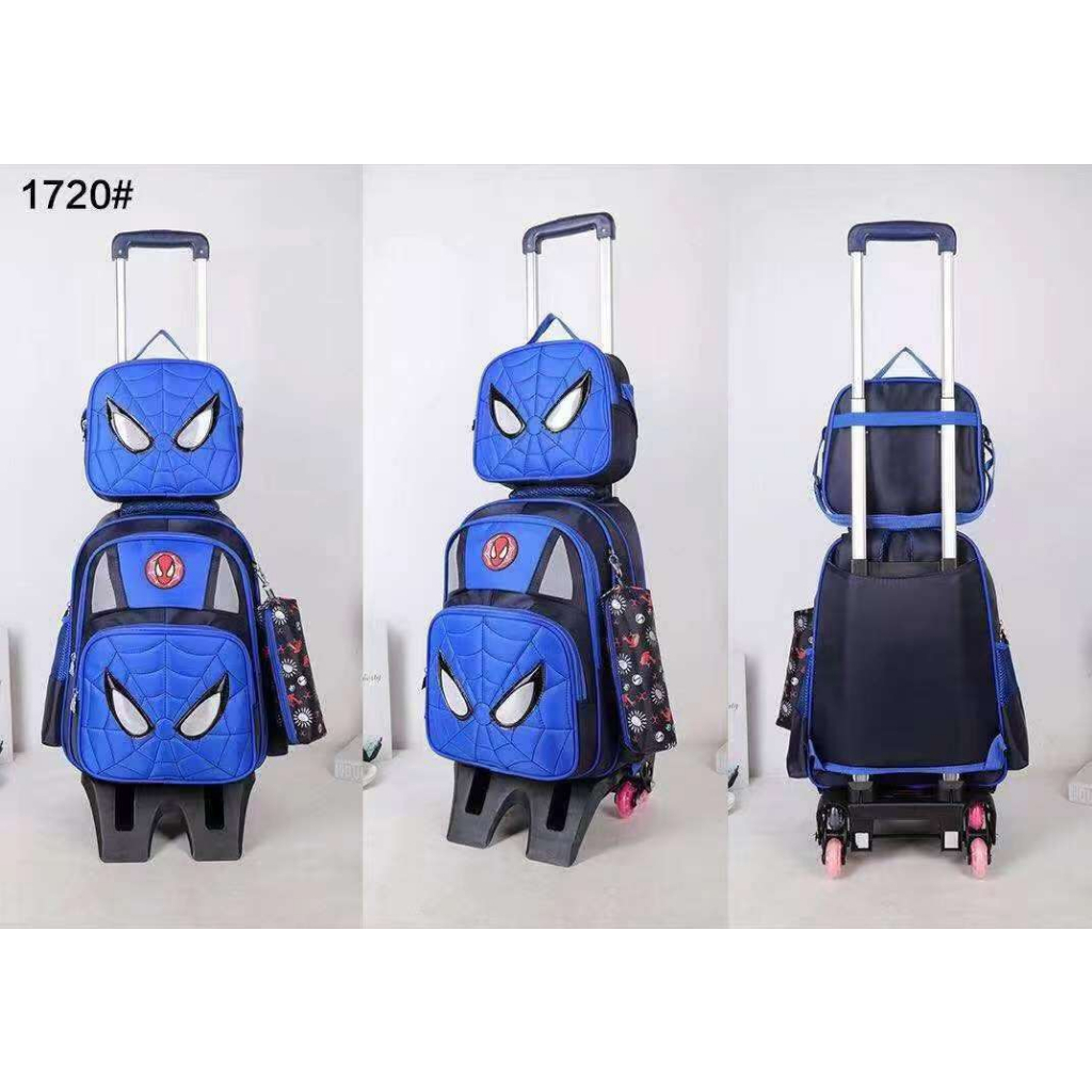 Children's trolley school bag boy primary school student backpack with ...