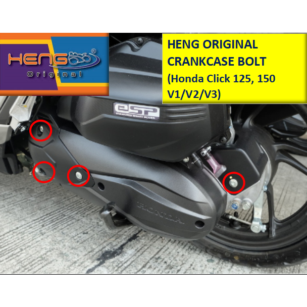 HENG Original Crankcase bolts for Honda Click 125 V1, V2, V3 and Click ...