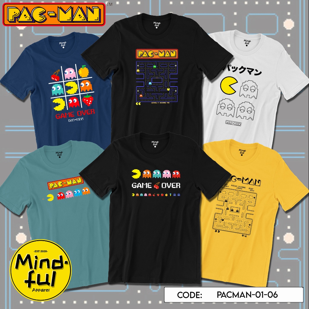 90’S GAMES - PACMAN GRAPHIC TEES | MINDFUL APPAREL T-SHIRT | Shopee ...