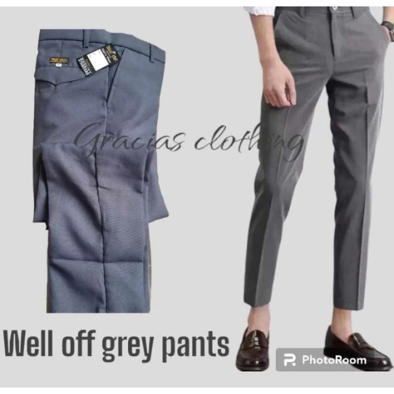 WELL OFF SLACKS PANTS FOR MEN GREY SLACKS BEST FOR CHURCH, SCHOOL ...